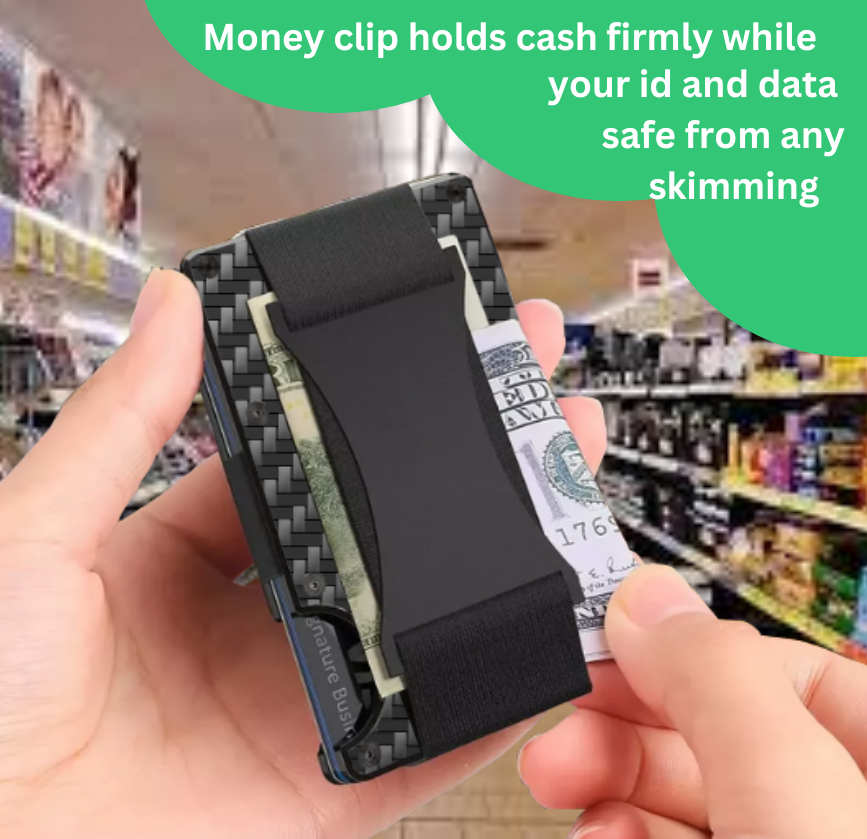 Men's RFID Blocking Slim Money STRAP Clip Wallet Card ID Holder Thin ...