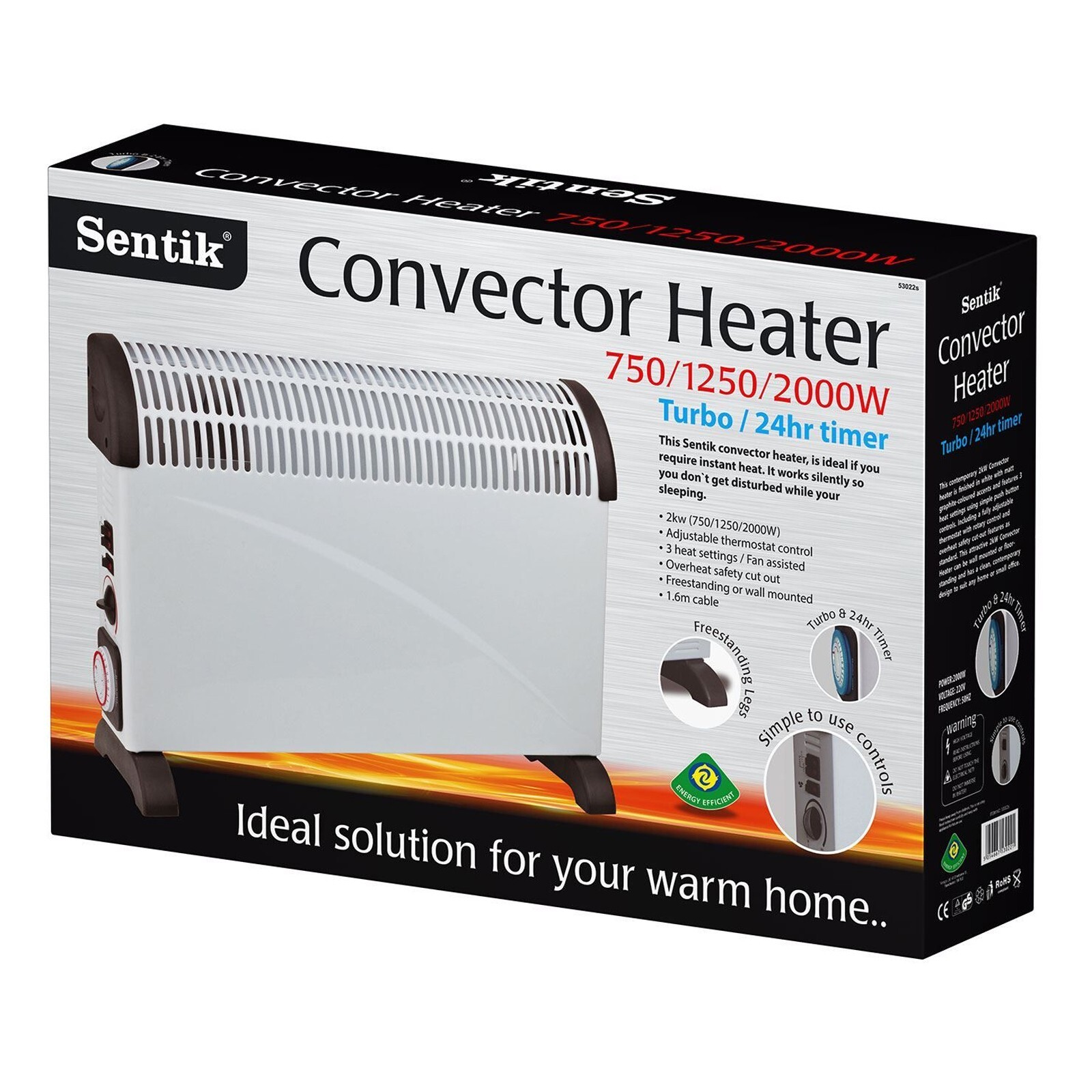2000W Convector Heater With Turbo & Timer for Home Office Bedroom ...