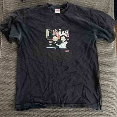 Supreme JFK photo Tee Shirt 2008 Black Medium Jackie O | eBay