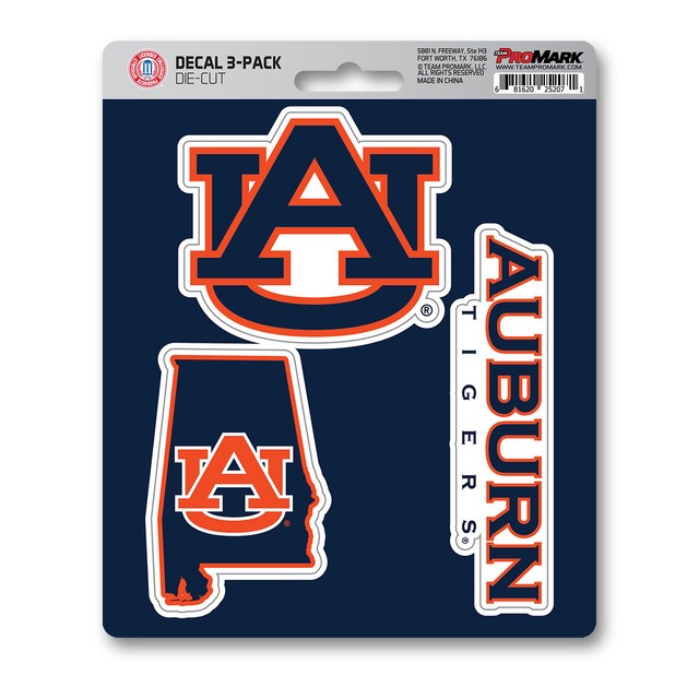 Auburn Tigers Set of 3 Die Cut Decal Stickers State Outline NCAA for ...