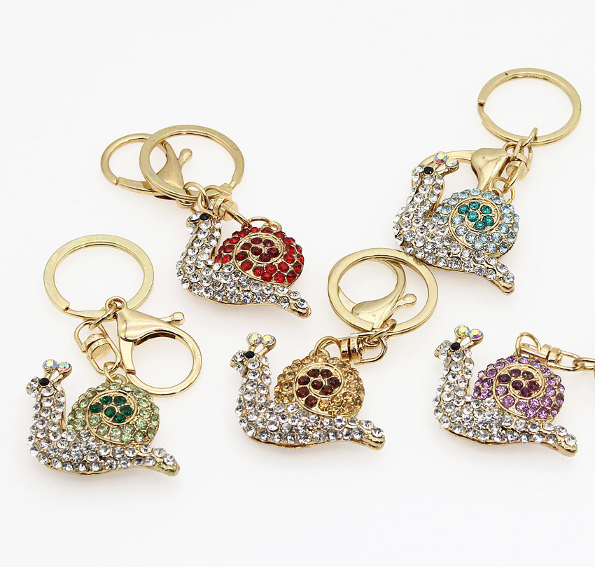 snails glass crystal rhinestones keyring pendant purse bag key ring ...