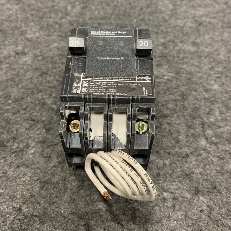 SIEMENS QSA2020SPD Amp Surge Protector Circuit Breaker 1-Phase 120/240V ...