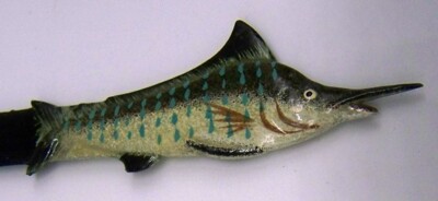 HANDPAINTED TROPICAL SWORD FISH CLEAR COATED PLASTIC 8" LETTER OPENER ...