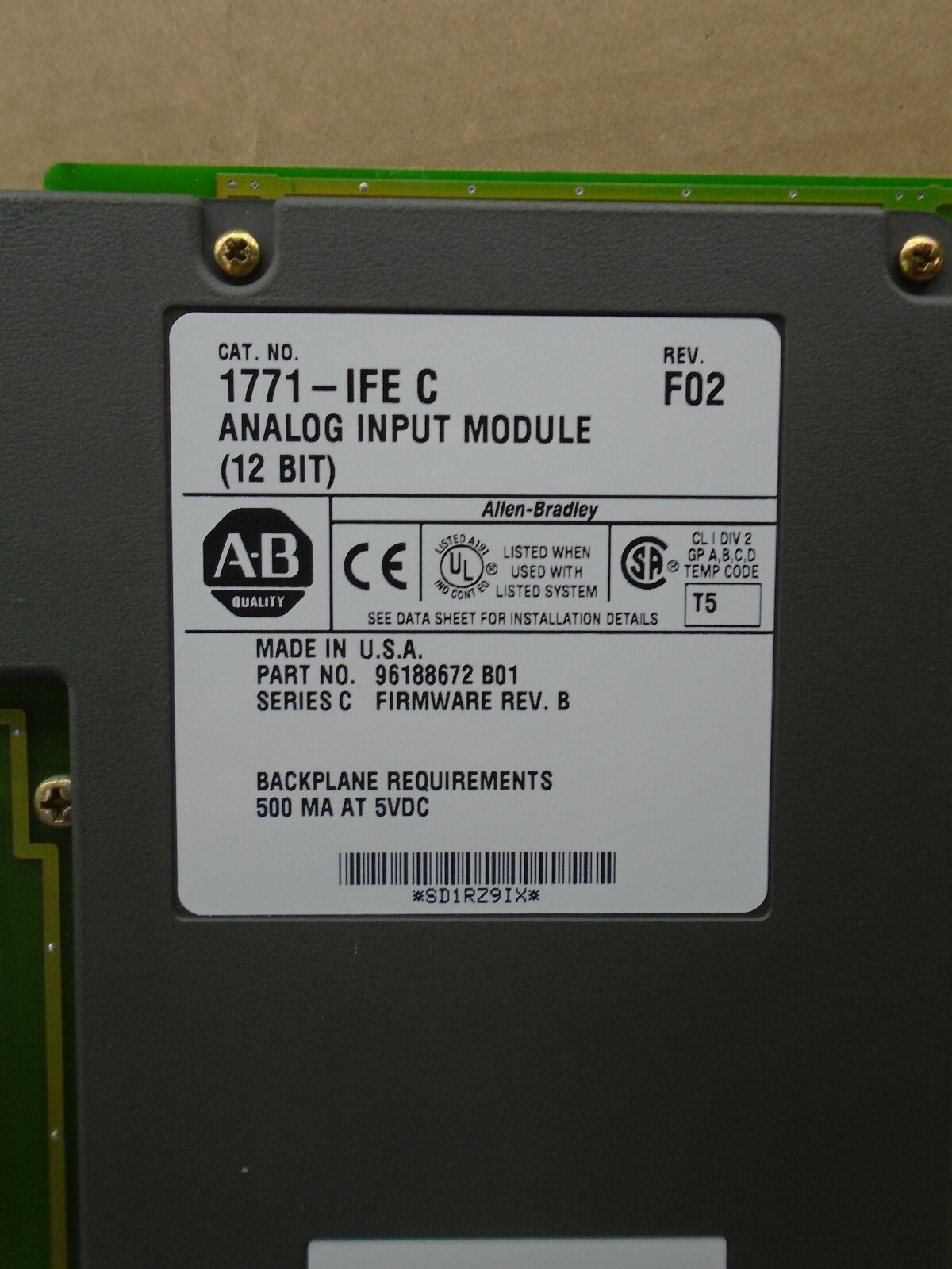 1771-IFE /C & 1771-WG Allen Bradley PLC 5 Analog Input 1771IFE 1771-1FE ...