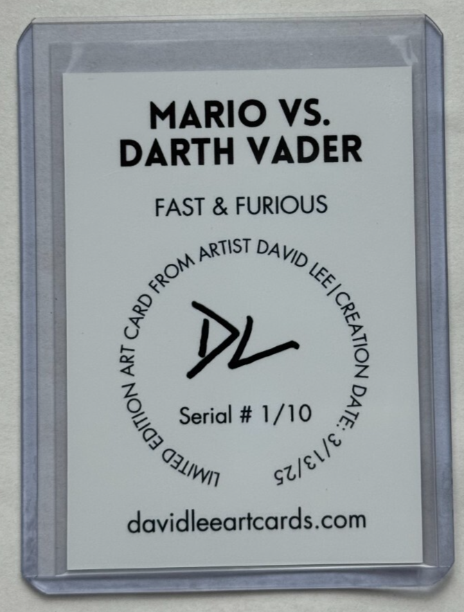 Mario Vs. Darth Vader Limited Artist Signed "Fast & Furious" Trading ...