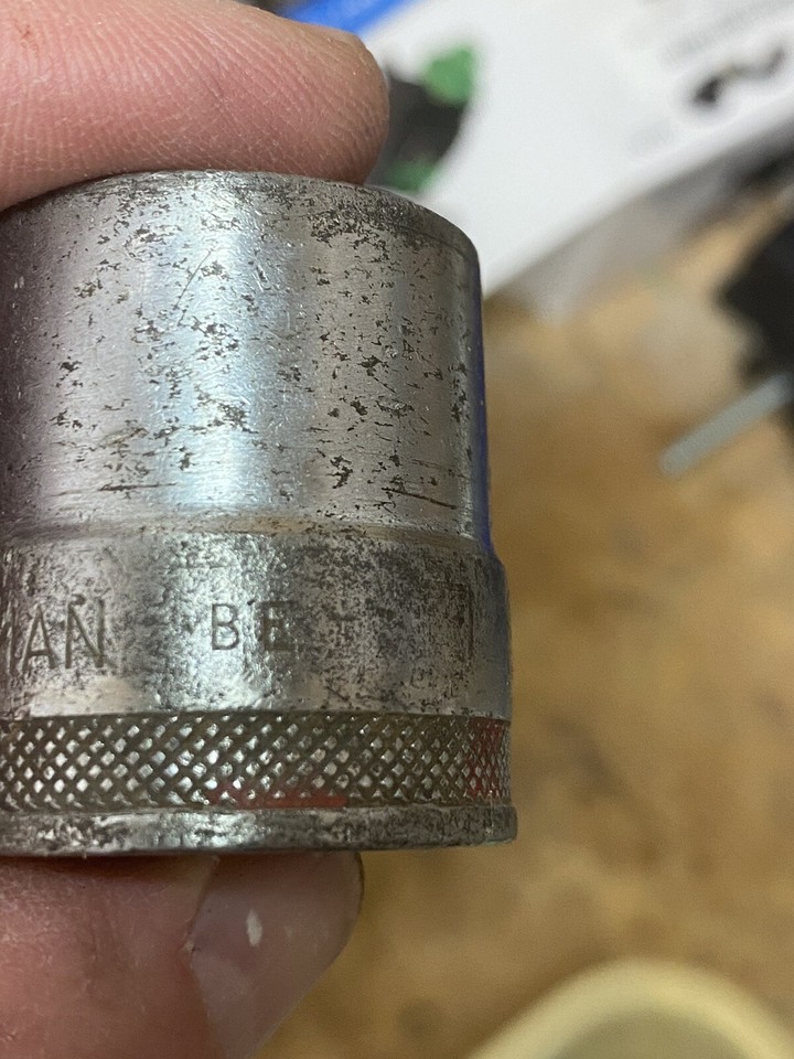 Vintage Knurled Craftsman BE 15/16" 12 Point 1/2" Drive Shallow Socket ...
