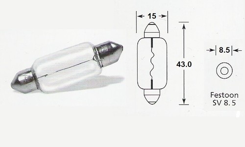 6 volt 15 watt Festoon classic car bulb 266 (Box of 10) | eBay