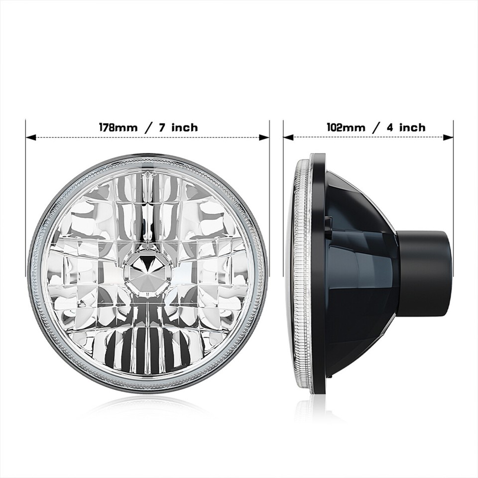For Chevy C10 C20 C30 K10 G20 7" Inch Round LED Headlight Hi-Lo Sealed ...