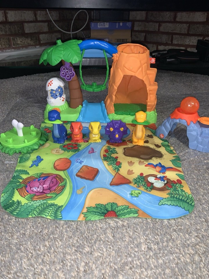 Fisher-Price Little People Dinosaur Village & Play Mat playset | eBay