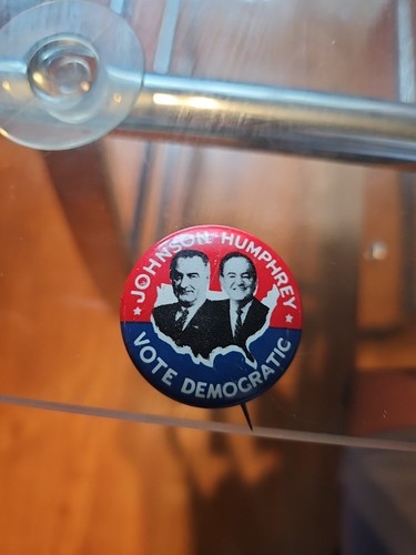 Vintage 1964 Johnson Humphrey Vote Democratic Pin President Campaign ...