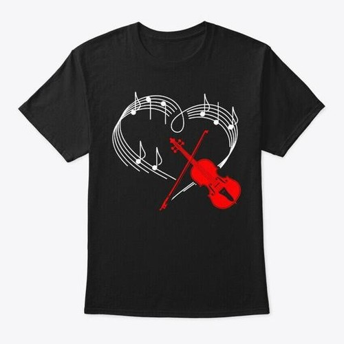 Heartbeat Violin Music Instrument T-Shirt Made in the USA Size S to 5XL ...