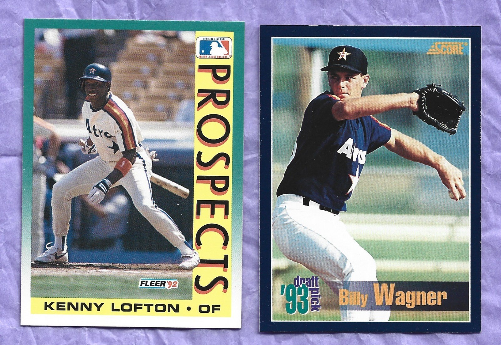 1994 Score Billy Wagner & 1992 Fleer Kenny Lofton Houston Astros Rookie ...