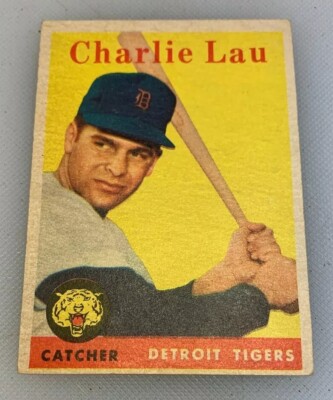 1958 Topps # 448 Charlie Lau Baseball Card Detroit Tigers Rookie RC | eBay