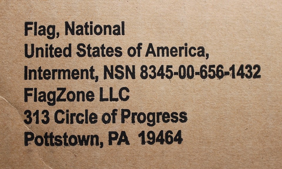 New Flag Zone United States Burial Internment Flag 100% Cotton 5'x9.5 ...