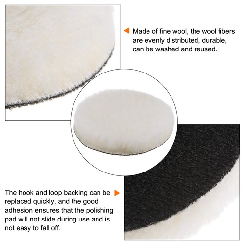 10pcs Wool Buffing Pads 5 inch Polishing Pad Polishing Buffing Pad Hook ...