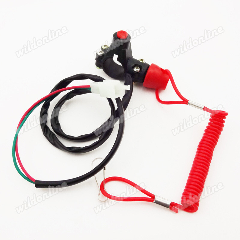 Tether Safety Engine Stop Kill Switch Push Button Mini Dirt Pocket Bike ...