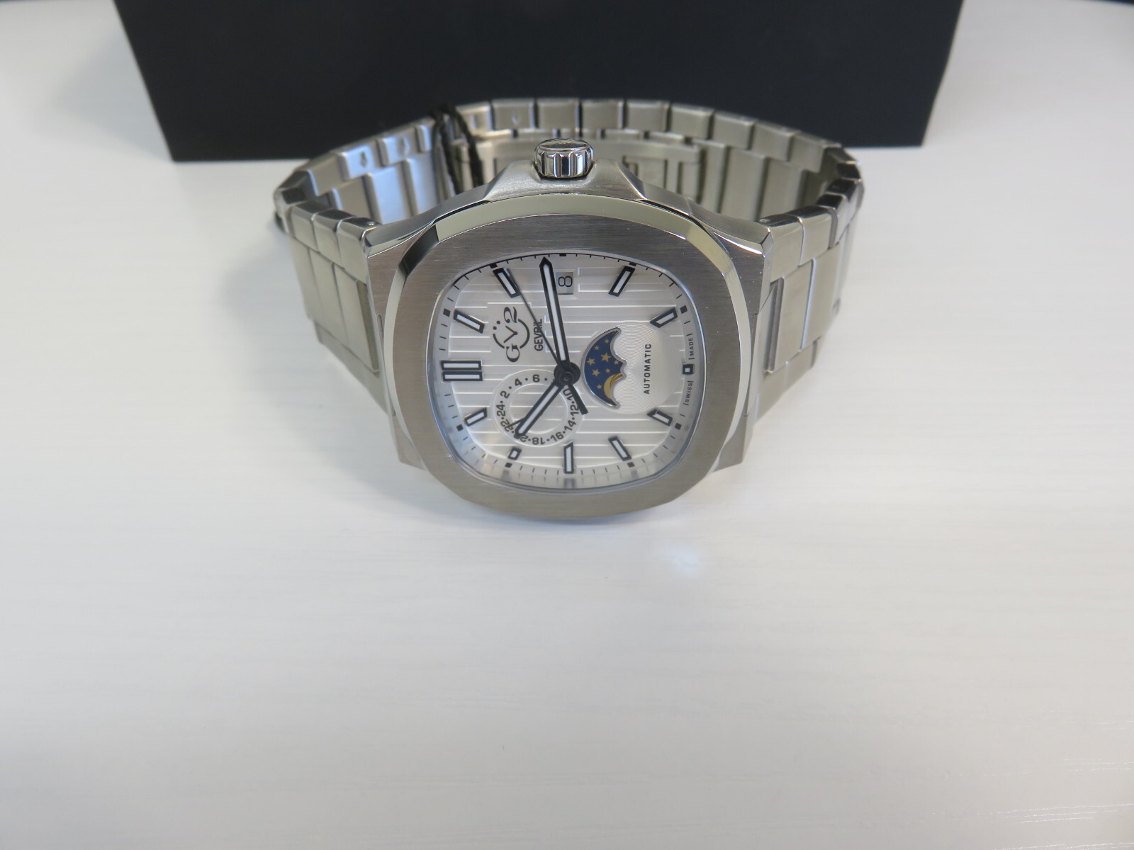 GV2 by Gevril Men's 18400B Potente Moon Phase Swiss Automatic Sellita ...