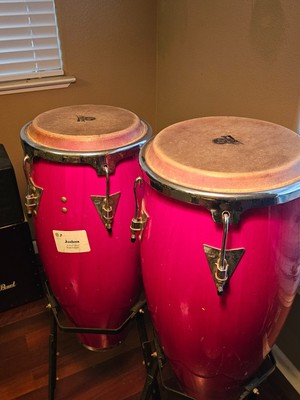 Used LP Aspire Conga 10" & 11" Set with Stands Wine Red Wood | eBay