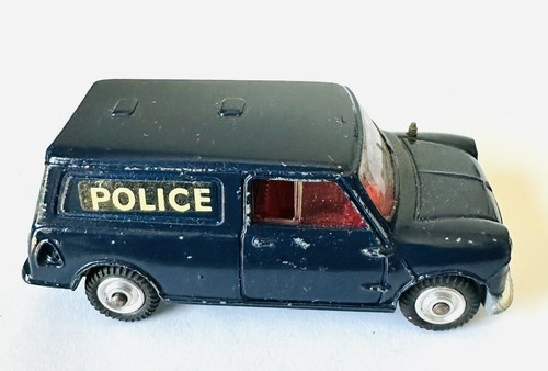 RARE VINTAGE CORGI TOYS # 448 AUSTIN MINI POLICE VAN DIECAST MODEL BLUE ...