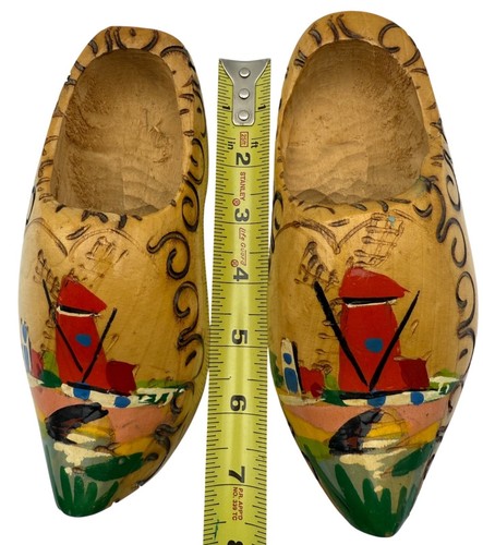 Vintage Hand Painted Wooden Dutch Clogs Wall Decor Made In Holland 8" X ...