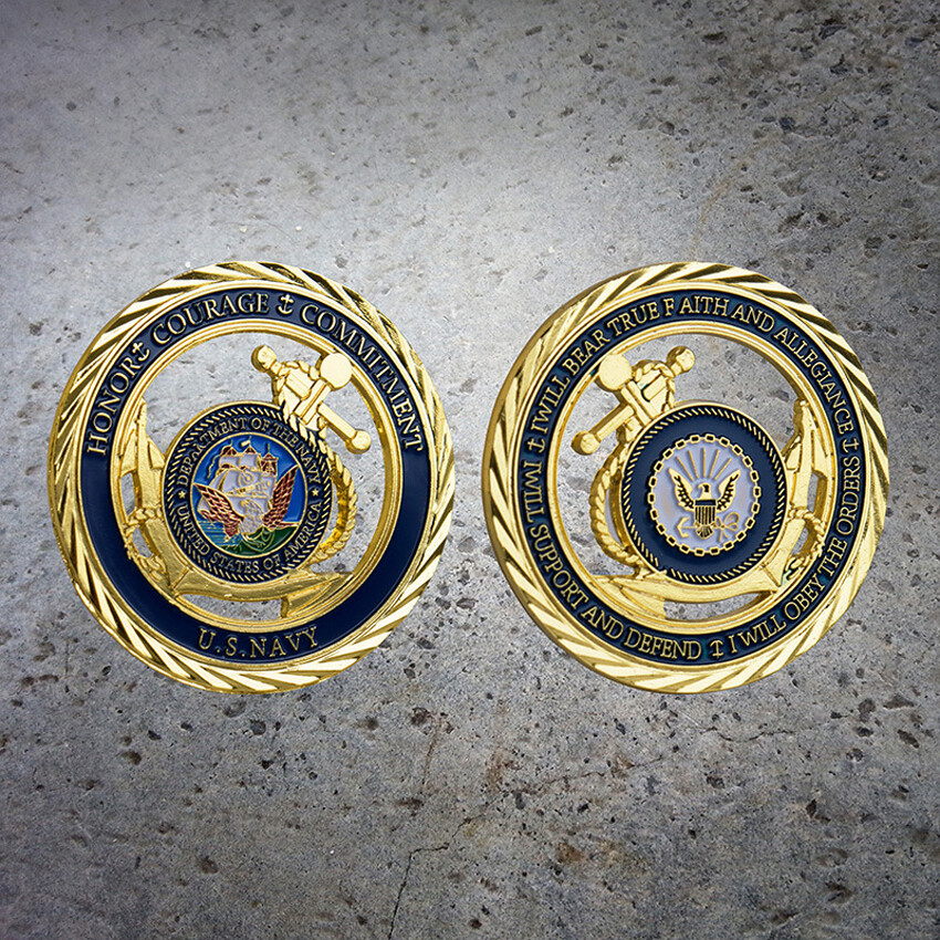 US Navy Military Challenge Coin Sailor Collectible Emblem Commemorative ...