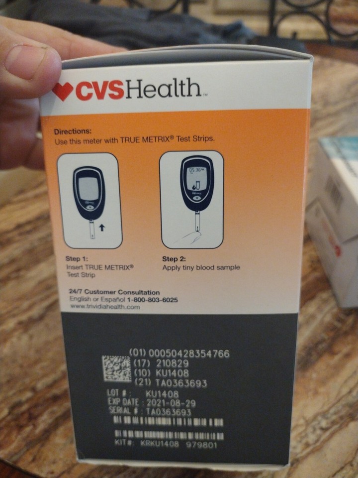 CVS True Metrix Air Self Monitoring Blood Glucose Meter+ Blood Pressure ...