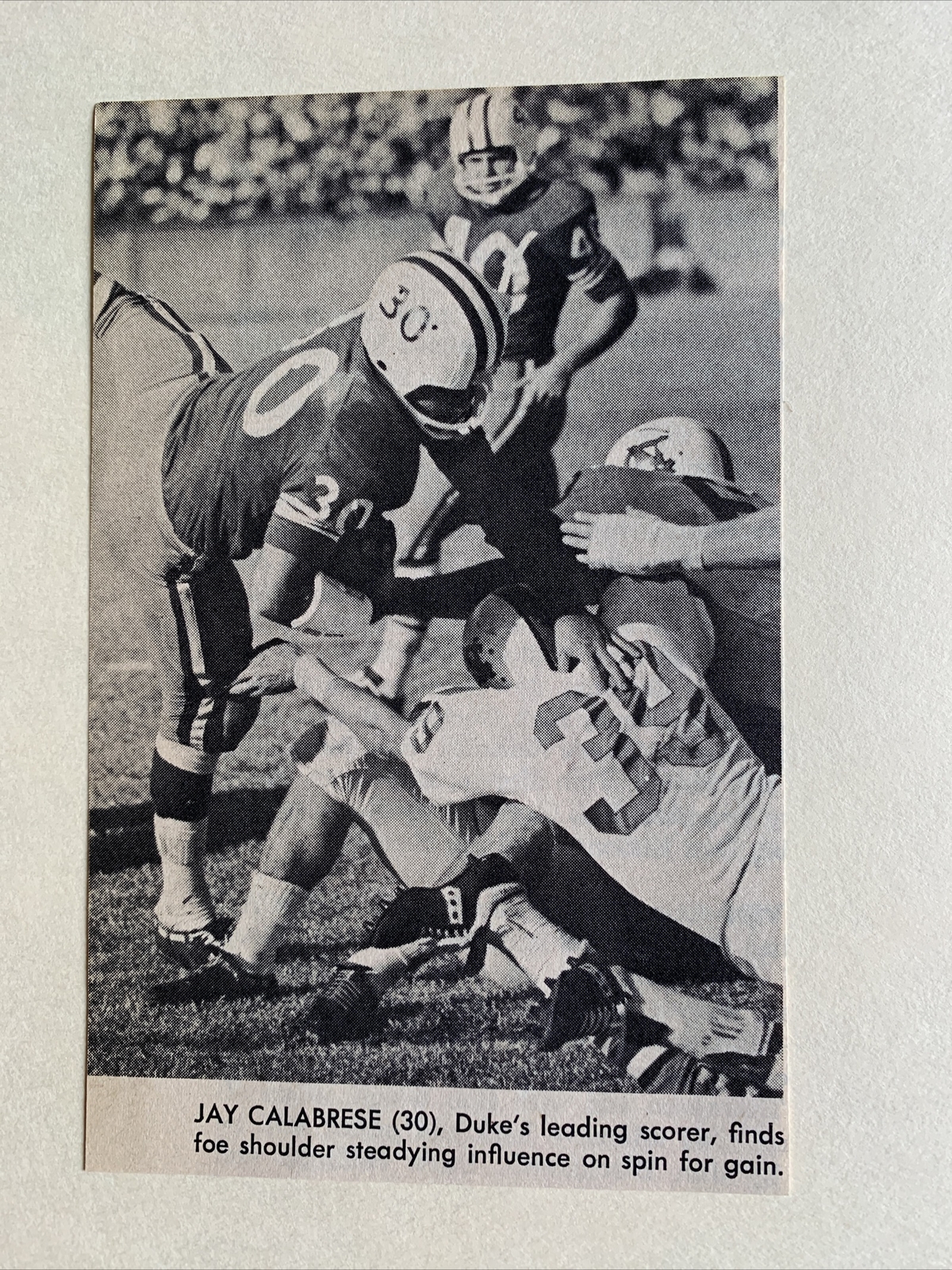 Jay Calabrese Duke Blue Devils 1966 S&S Football Pictorial CO Panel | eBay