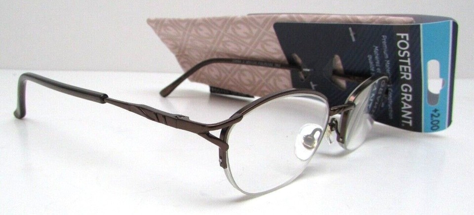 Foster Grant Reading Glasses with Case FGLR2102 TAU 53/16-135 +2.00 | eBay