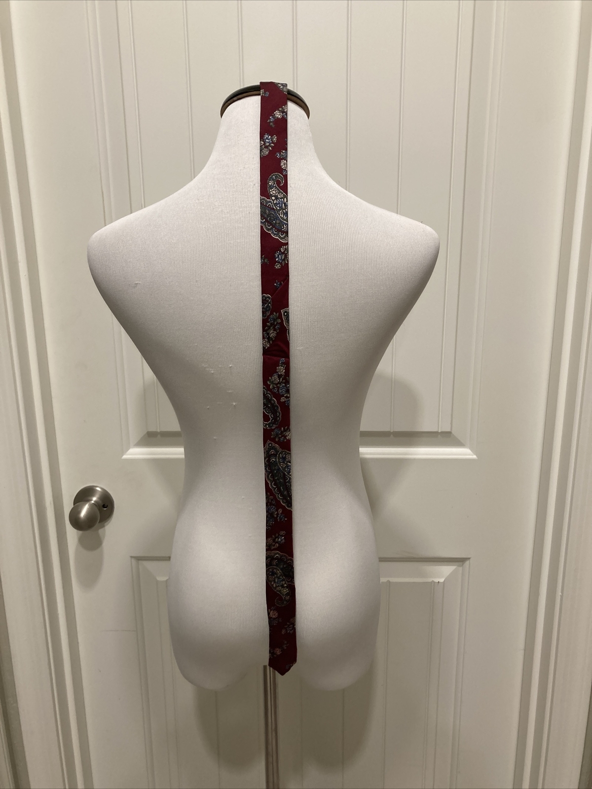 Nice Silk Maroon w/ Gray & Dark Teal Paisley Mickey M… - Gem