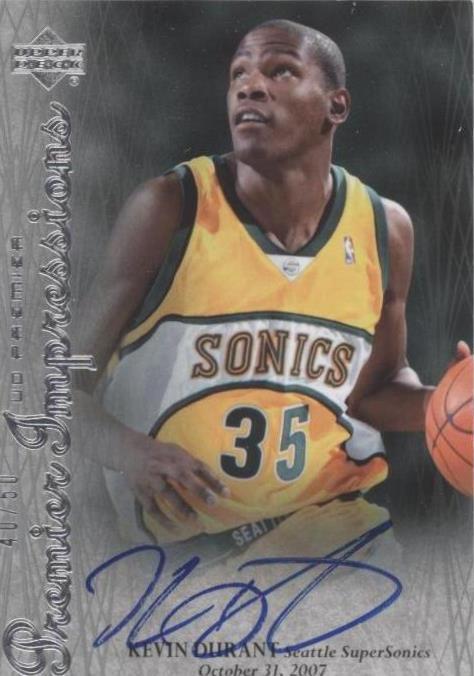 2007-08 UD Premier - Premier Impressions Kevin Durant #PI-KD /50 (AU ...