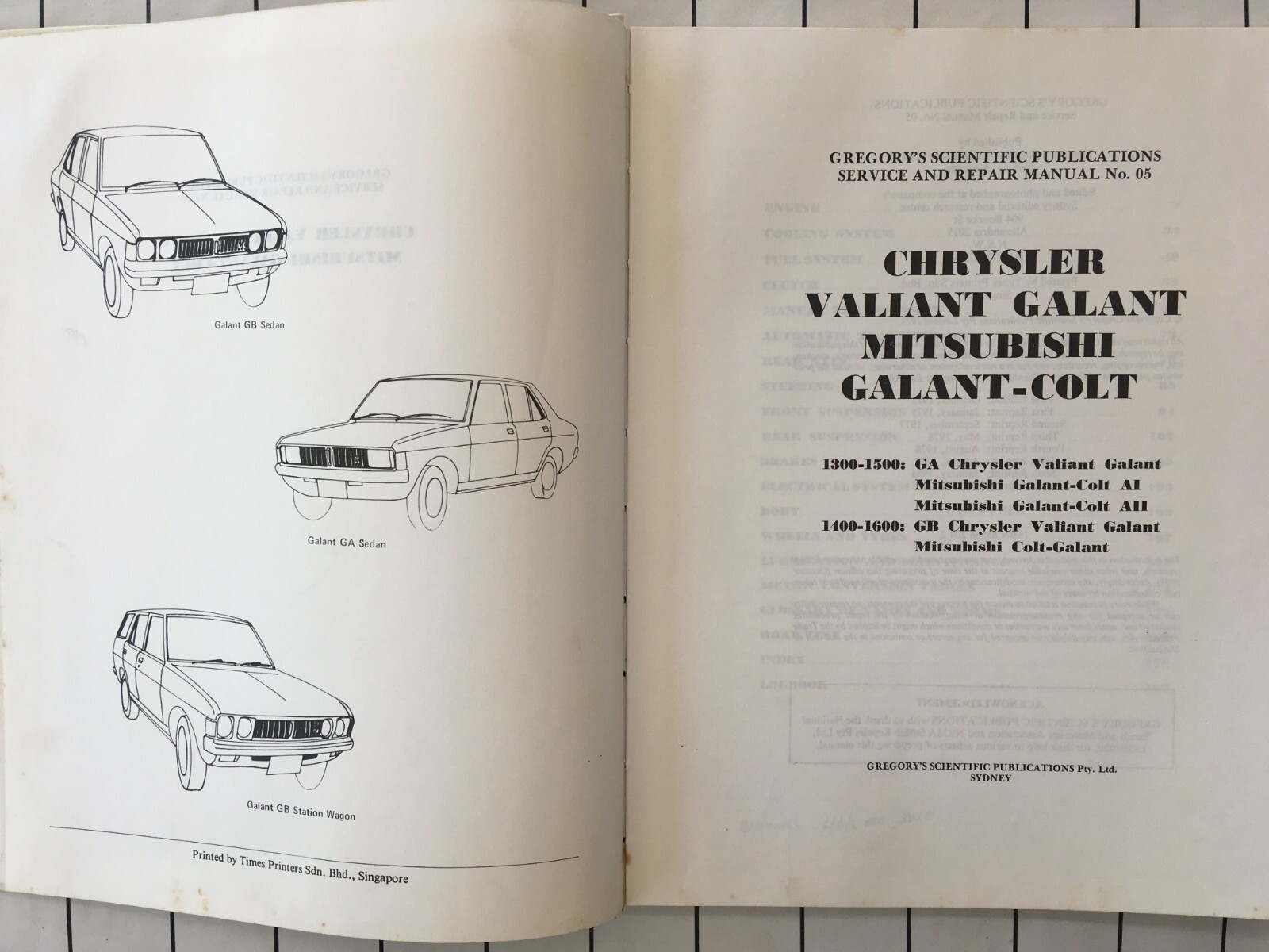 Chrysler Galant GA-GB series (1971-1974) no.05 service and repair ...