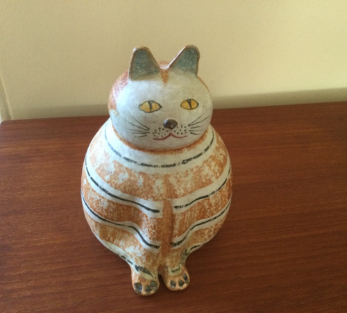 Vintage Italian Hand Painted Terracotta Ginger Cat 17cm Tall | eBay UK