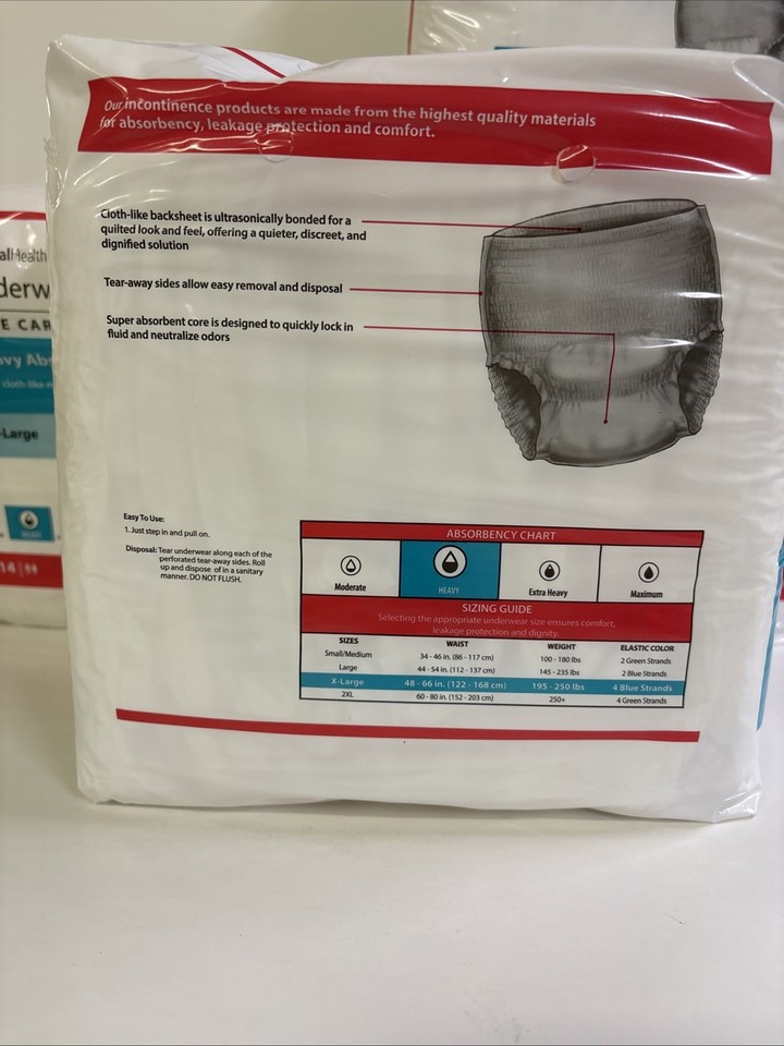 XL 56 Ct Sure Care Plus Coviden #1625 Adult Disposable Pull Up ...