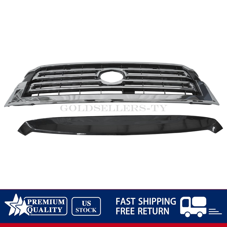 Front Grille Trim W/ Brackets Fit 2008-2020 Toyota Sequoia 5.7L 4.7L ...