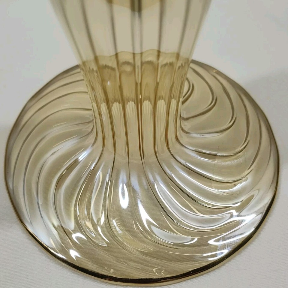 Venetian Amber Swirl glass 2 sided Candle Holder/Flower Vase 17" Tall ...