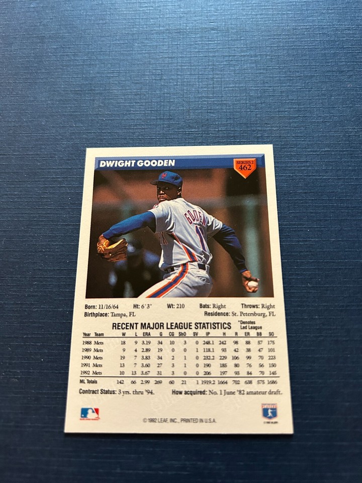1993 Donruss Baseball Dwight Gooden #462 Set Break NM | eBay