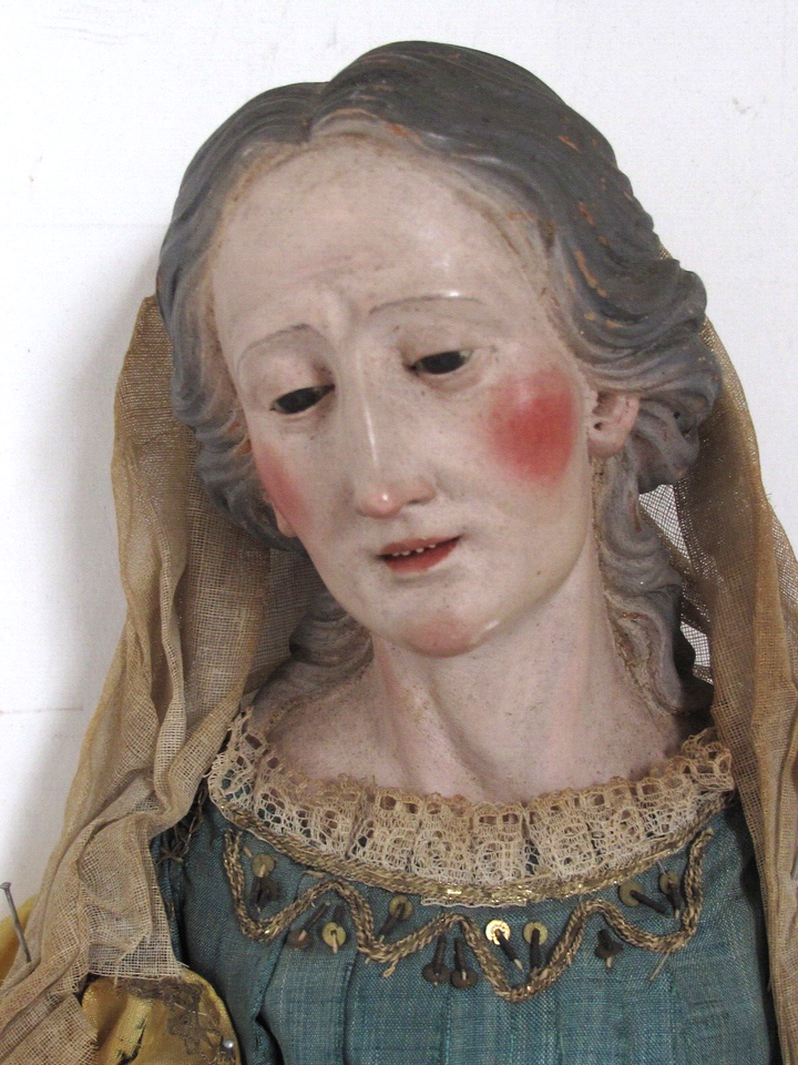 Antique 20" tall 18th c. Neapolitan Creche Santa Maria Figure Original ...