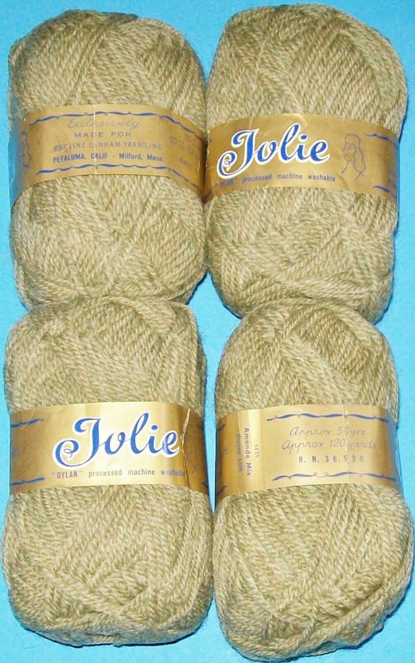 LOT OF 4 JOLIE DENHAM 90% WOOL YARN 10% RHOVYL VINYON SAGE GREEN BELGIUM YARN | eBay