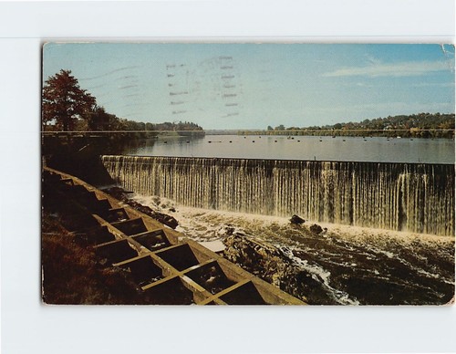 Postcard Great Stone Dam Merrimack River Lawrence Massachusetts USA | eBay