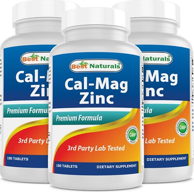 3 Pack Best Naturals Cal Mag Zinc 180 Tablets | eBay