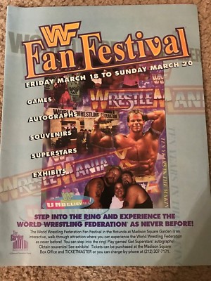 1994 WWF WRESTLEMANIA X 10 FAN FESTIVAL Poster Print Ad MADISON SQUARE ...