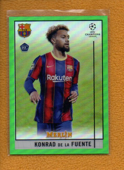 Konrad de la Fuente 2020-21 Topps Merlin Chrome Green Refractor RC #30 ...
