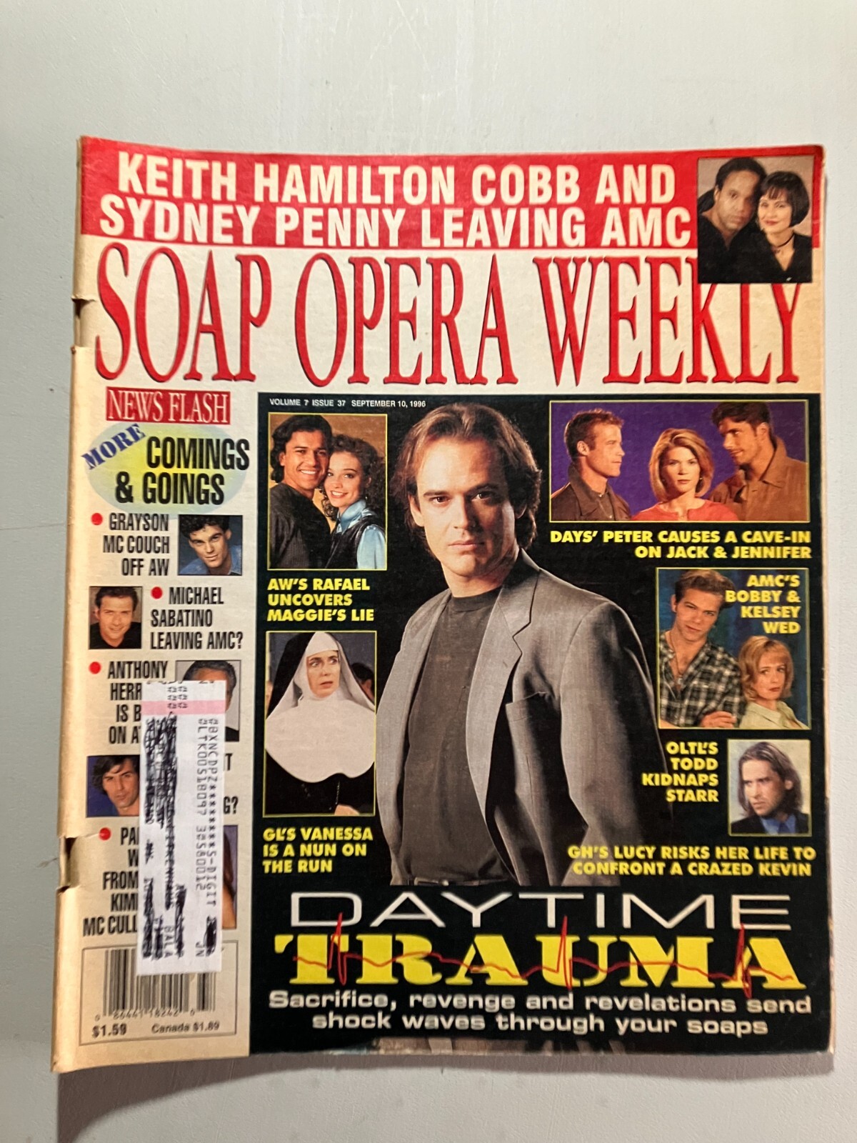 Soap Opera Weekly September 10 1996 Keith Hamilton Cobb Sydney Penny ...