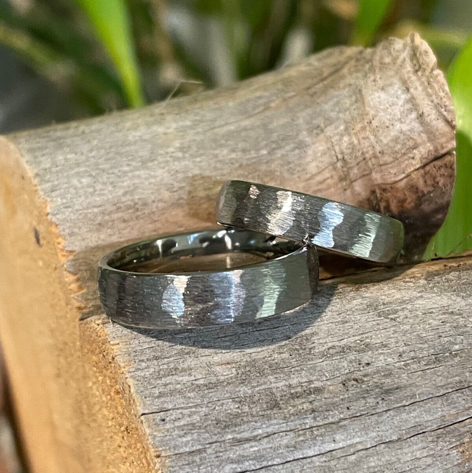 Matching Ring Set, Modern Wedding Rings, Titanium, Rugged Brushed ...