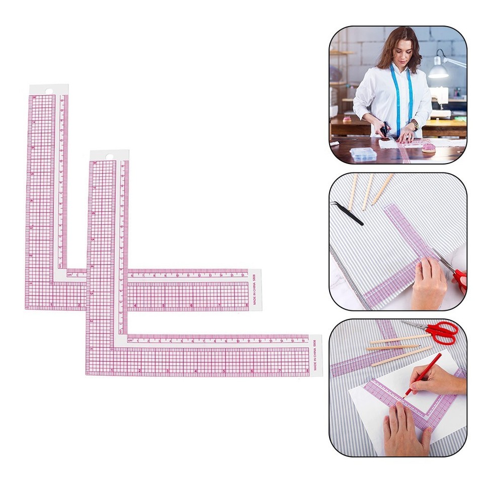 L Square Ruler Measuring Tools 20.3*20.3cm Multifunctional Plastic ...