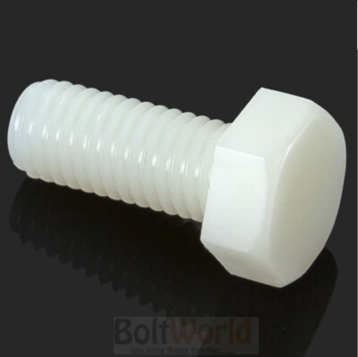 M8 NYLON PLASTIC HEX BOLT HEAD FULLY THREADED SET SCREWS BOLTS | eBay