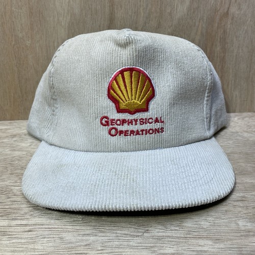 Vintage Trucker Hat Shell Geophysical Operations Beige Corduroy ...