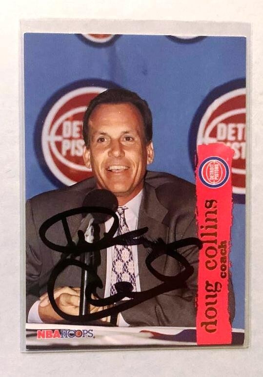 DOUG COLLINS Detroit Pistons 1995-96 Skybox Basketball SIGNED ...