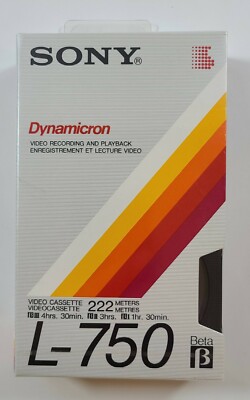 Sony L-750 SD Beta Max Dynamicron Video Recording Tape Cassette Sealed ...