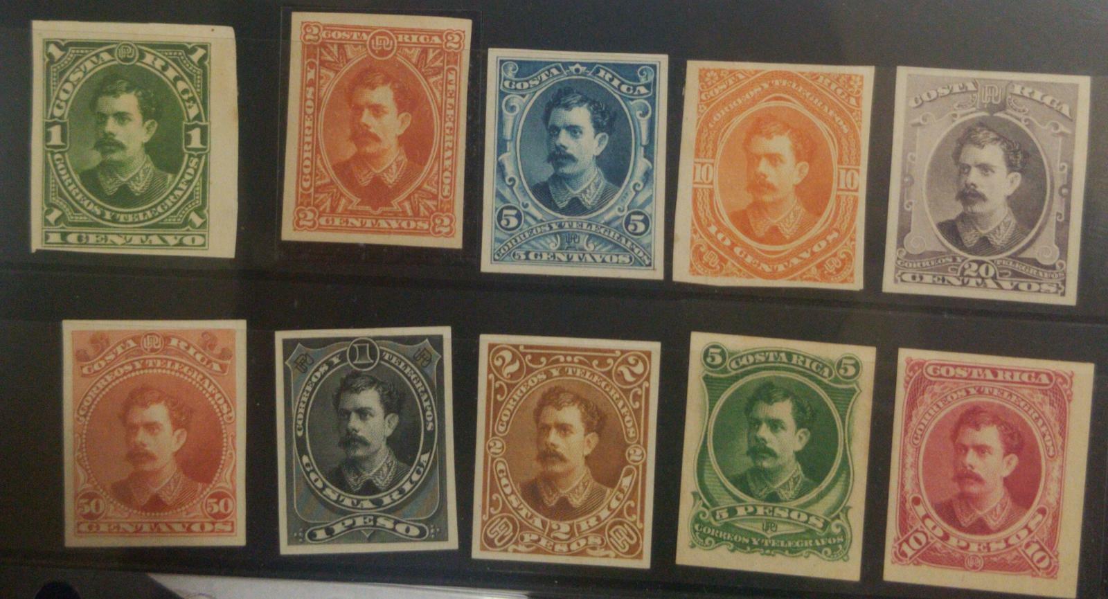 A) 1889, COSTA RICA, PRESIDENT SOTO ALTARO, EMISSION PROOFS, AMERICAN ...